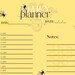 Bee Planner Sheet, Bee Printable Sheets, Bee Themed Planner Sheet, Bee ...
