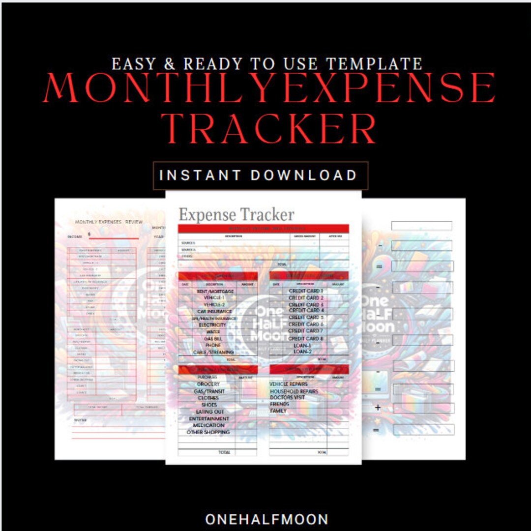 Digital Expense Tracker, Monthly Expense Tracker, Expense Tracker ...