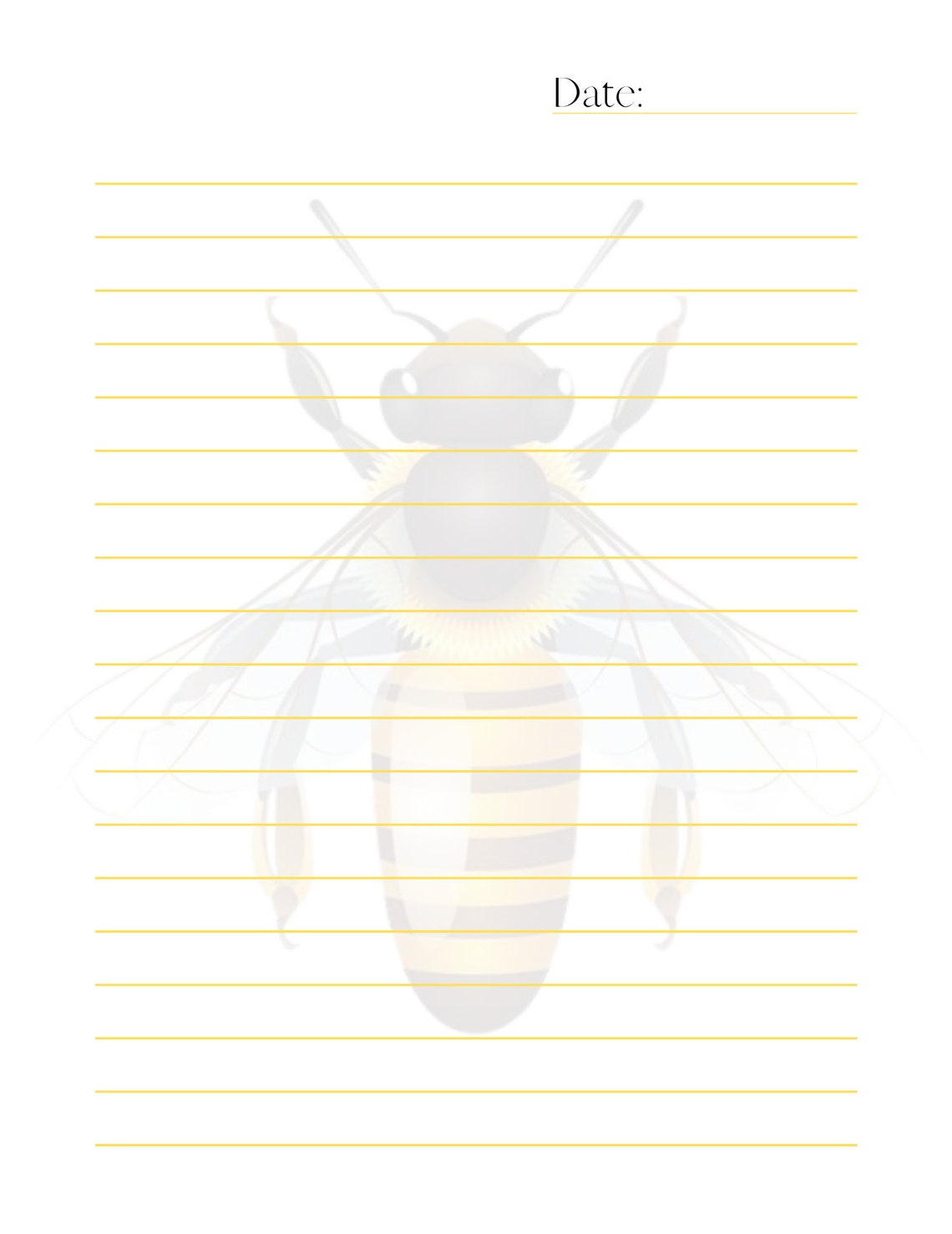 Bee Planner Sheet, Bee Printable Sheets, Bee Themed Planner Sheet, Bee ...