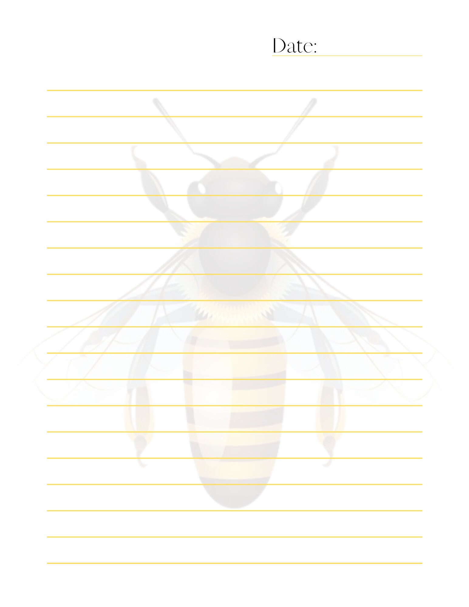 Bee Planner Sheet, Bee Printable Sheets, Bee Themed Planner Sheet, Bee ...