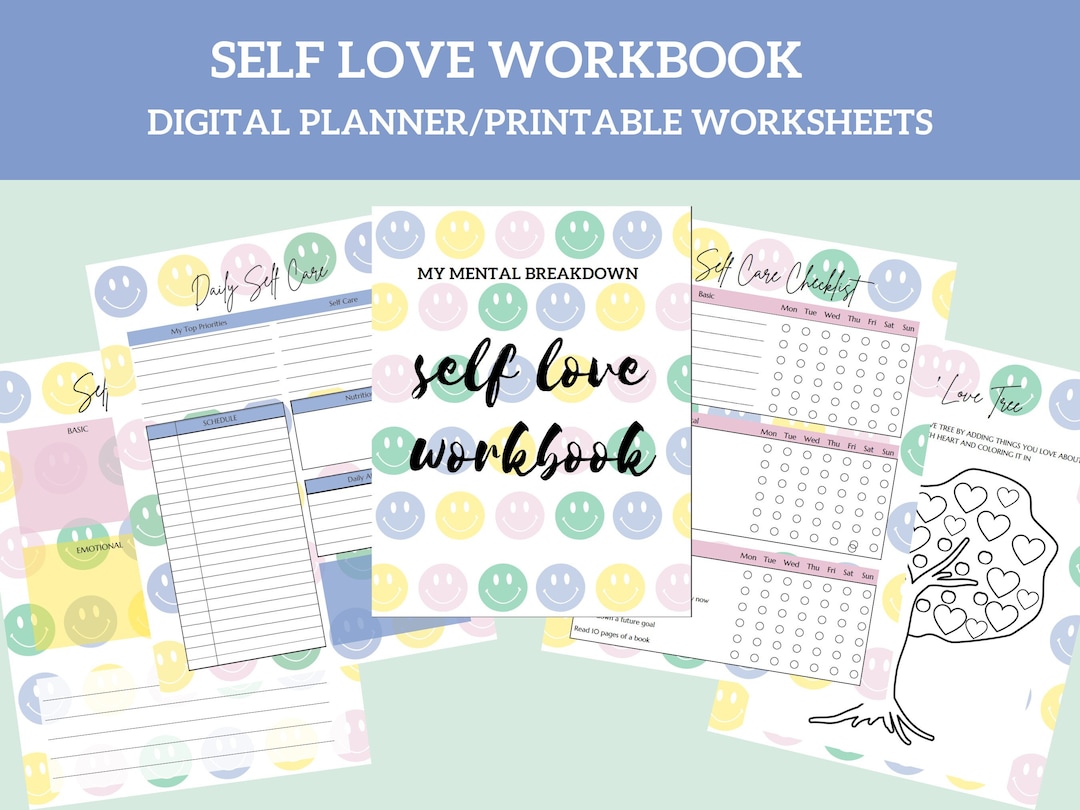 Self Love Work Book | Digital Planner | Self Improvement | Printable ...