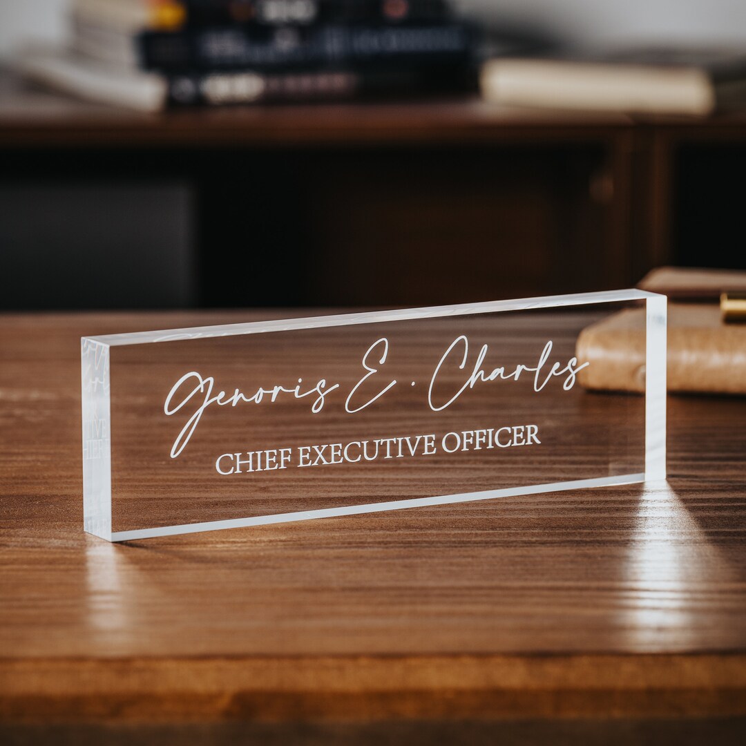 Desk Plaque Personalized Acrylic Name Plate for Desk Custom Name Sign ...