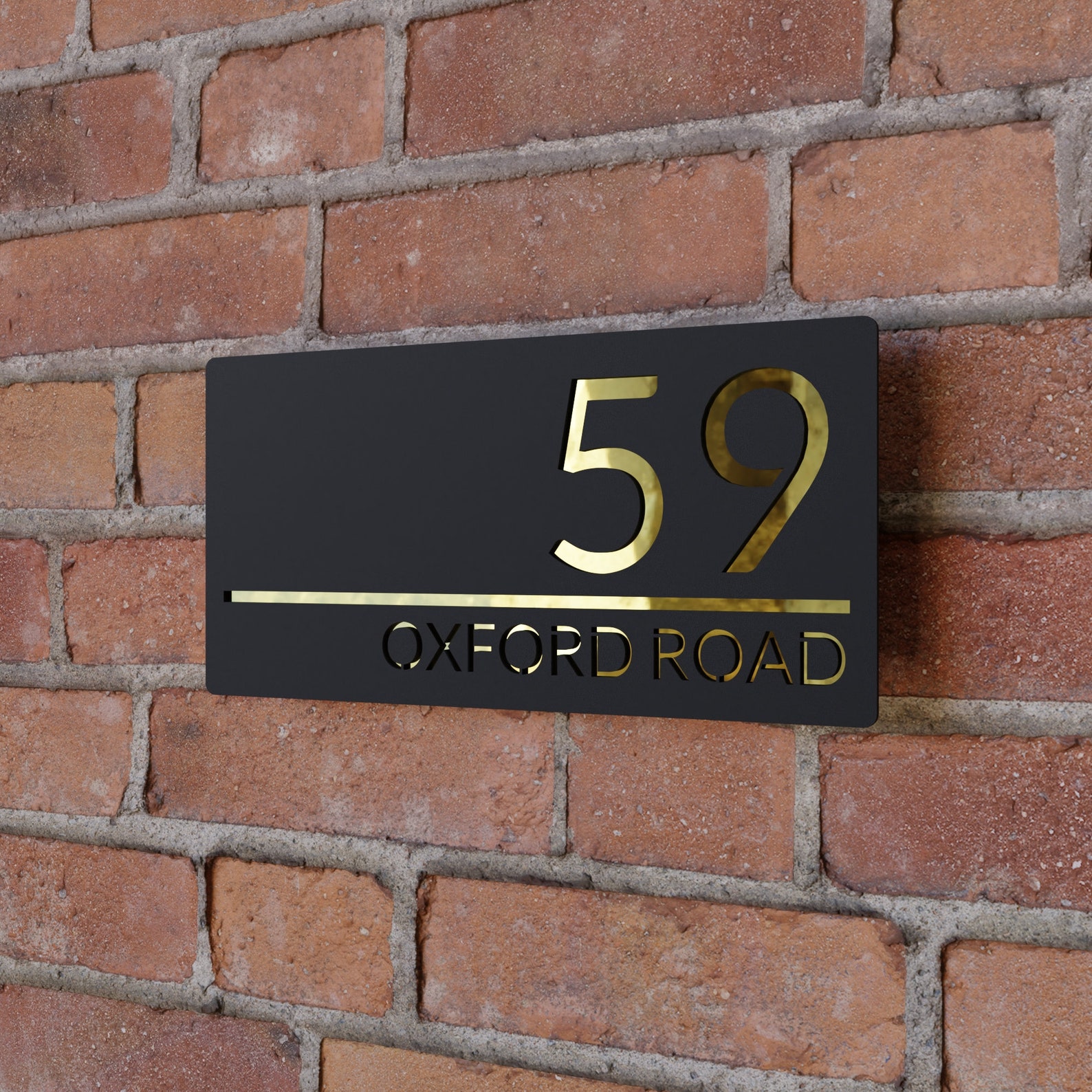 Modern Floating House Number Sign, Custom Matt Black Acrylic House ...