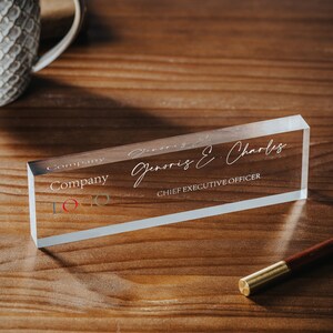 Desk Plaque Personalized Acrylic Name Plate for Desk Custom Name Sign ...