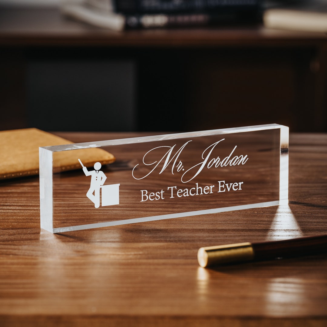Personalized Teacher Desk Name Plate Teacher Gift, Custom Teacher Desk ...
