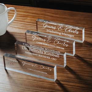 Desk Plaque Personalized Acrylic Name Plate for Desk Custom Name Sign ...
