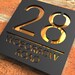 Modern Black Door Numbers, With Bronze Mirror Baseplate Custom Acrylic ...