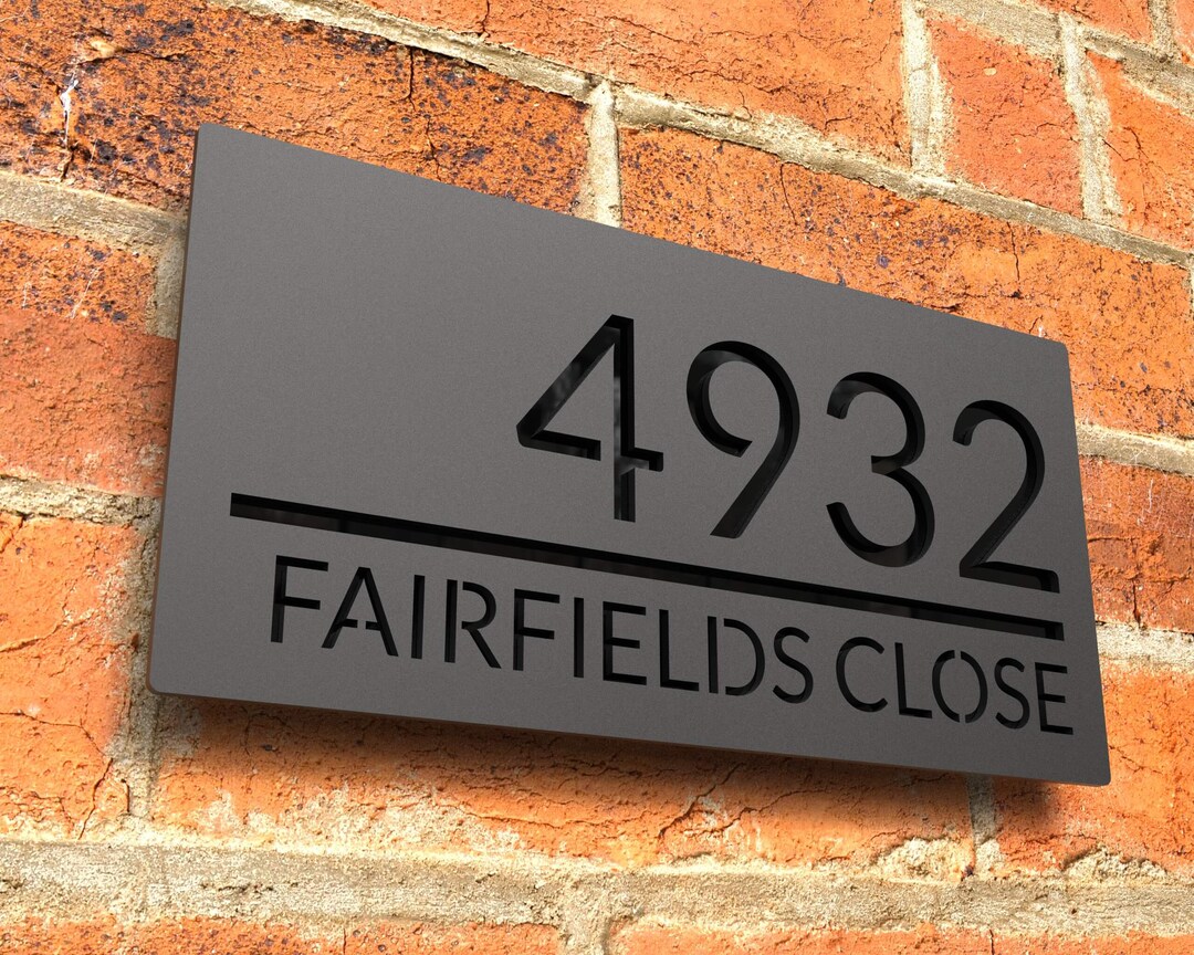 Modern Floating Door Numbers, Custom House Numbers, Matt Black and ...