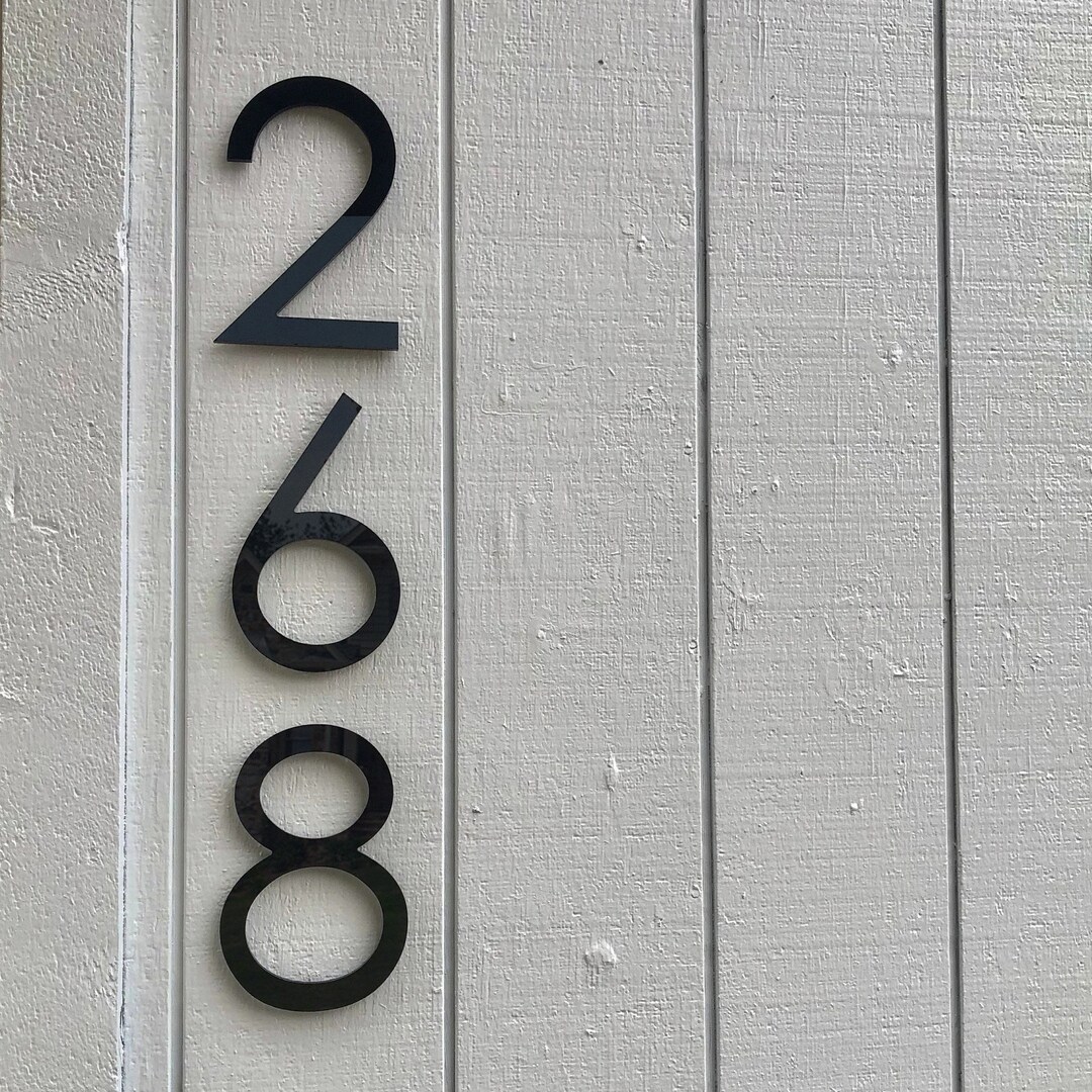10 Inch Modern House Numbers Letters, Large Black Glossy Address ...