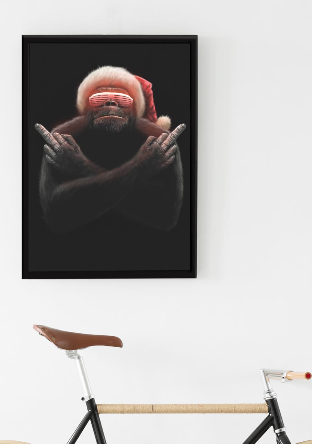 Monkey Poster, Monkey Middle Finger Poster, Funny Living Room Poster ...