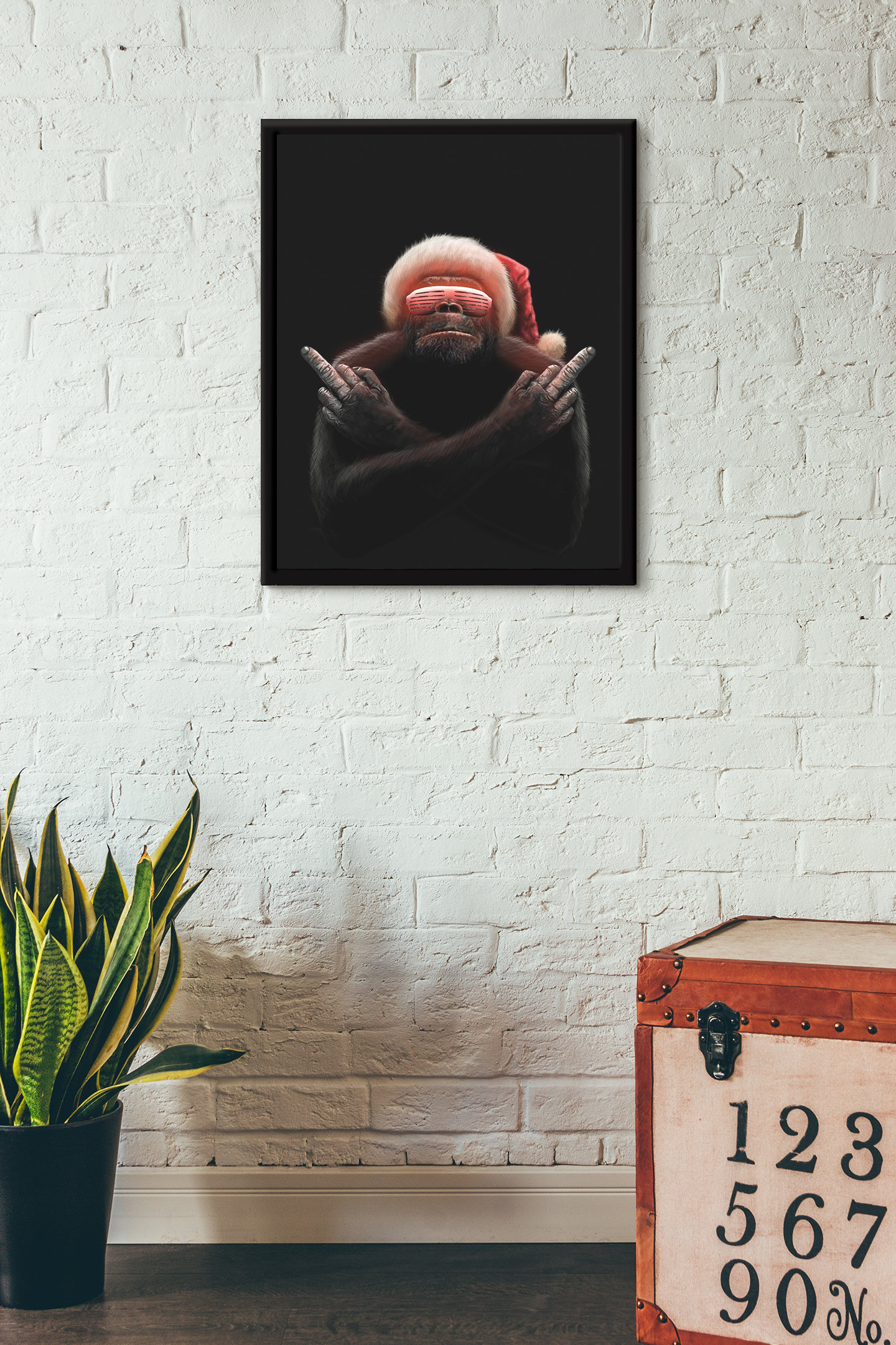 Monkey Poster Monkey Middle Finger Poster Funny Living Room - Etsy
