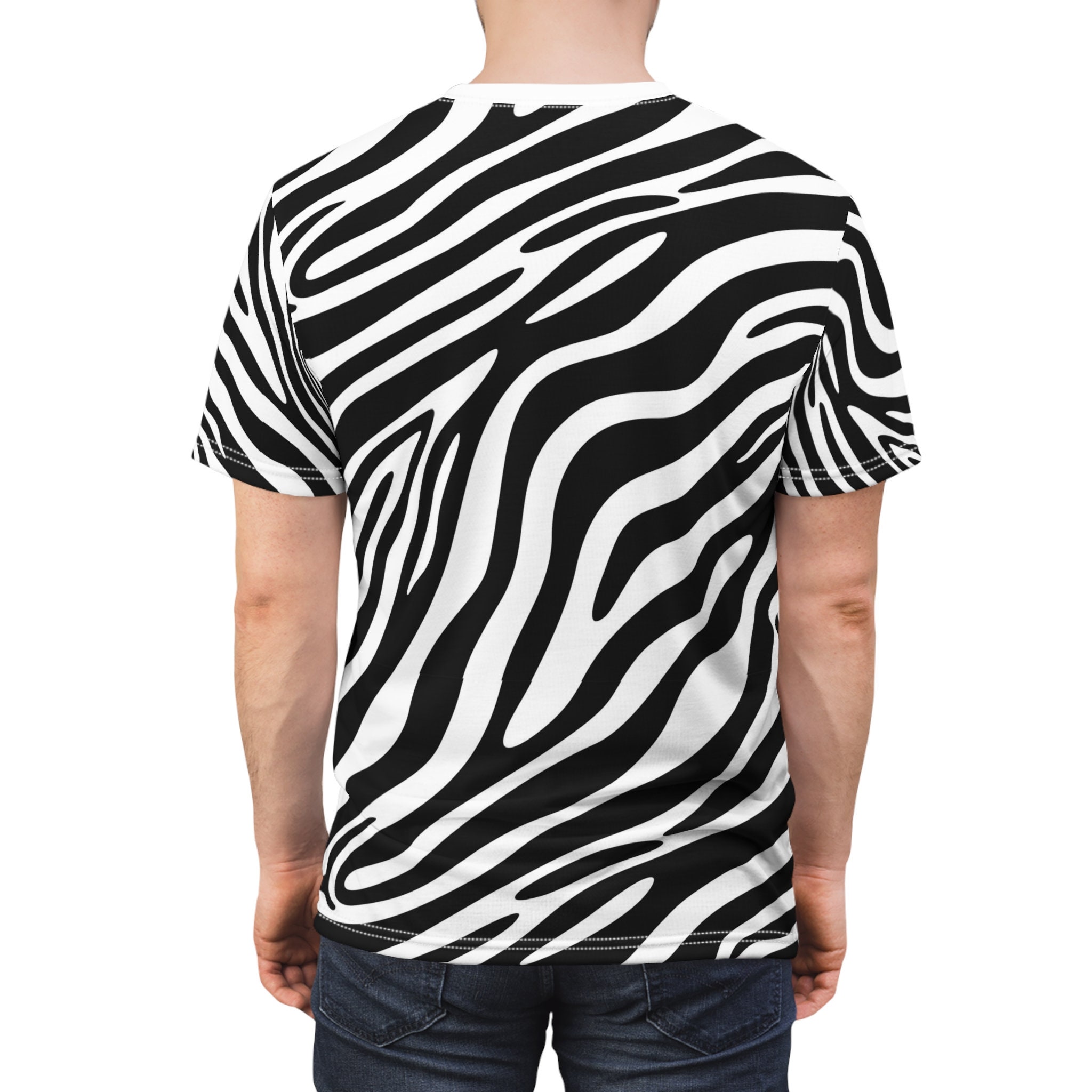 Patterned Unisex Cut & Sew Tee, Zebra Pattern Tshirt, Mens Tshirt ...