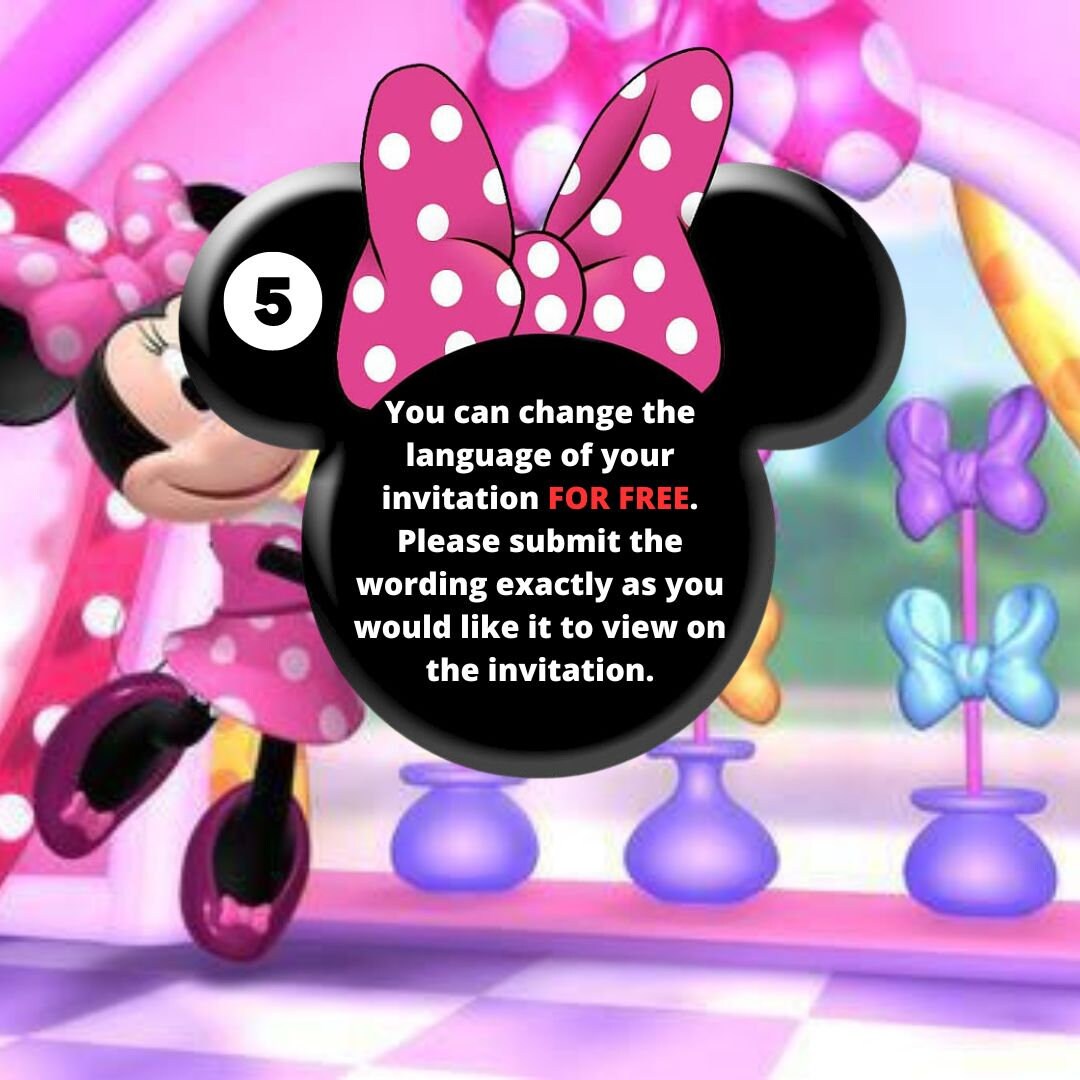 MINNIE MOUSE BOWTIQUE Kid's Birthday Party Video Invitation, Animated ...