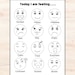 Emotion Flashcards Coloring Pages Printable, A4 JPEG, Feelings Poster ...
