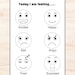 Emotion Flashcards Coloring Pages Printable, A4 JPEG, Feelings Poster ...