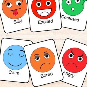 Emotions Feeling Flash Cards丨a4 PEG Printable丨feelings Poster丨emotions ...