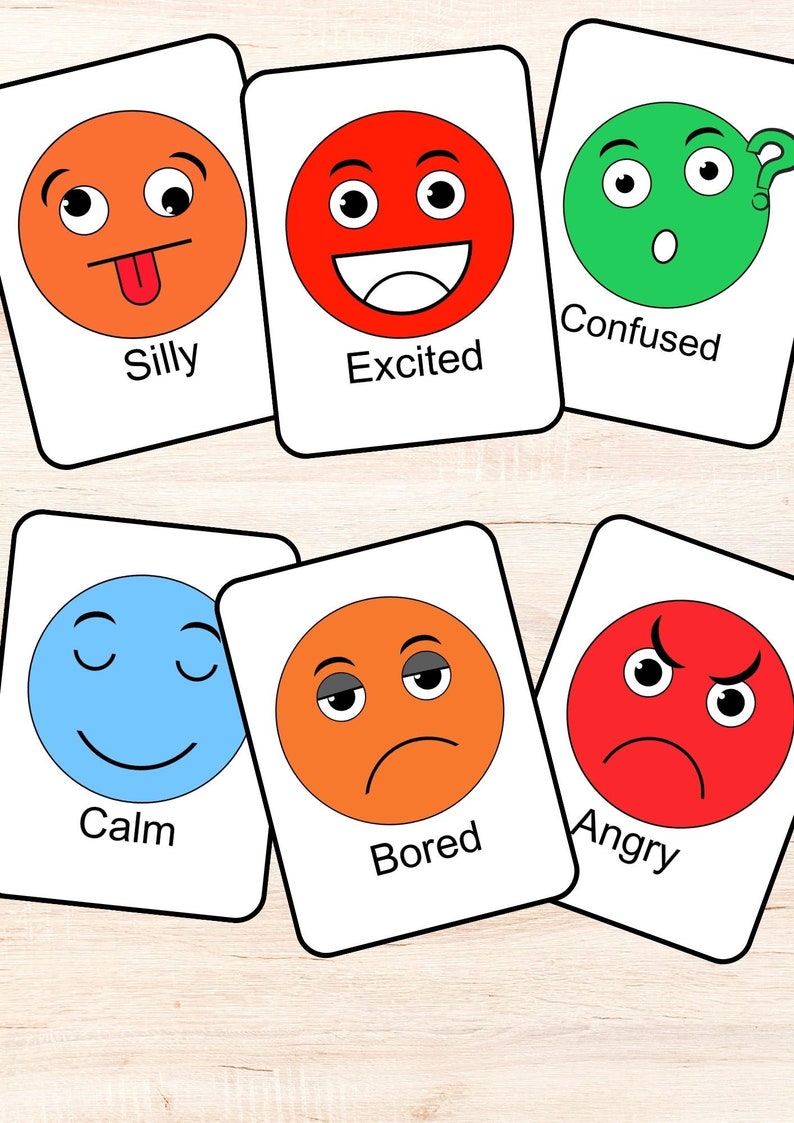 Emotions Feeling Flash Cards丨a4 PEG Printable丨feelings Poster丨emotions ...