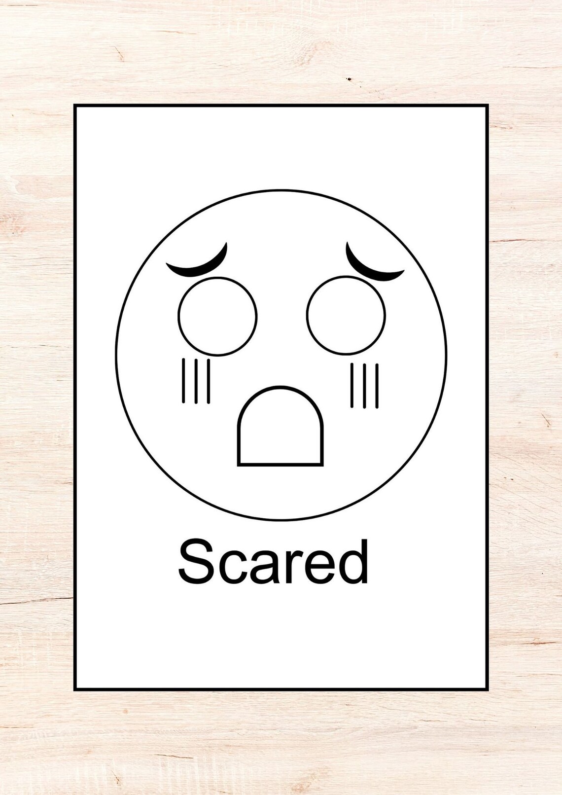 Emotion Flashcards Coloring Pages Printable, A4 JPEG, Feelings Poster ...