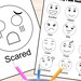 Emotion Flashcards Coloring Pages Printable, A4 JPEG, Feelings Poster ...