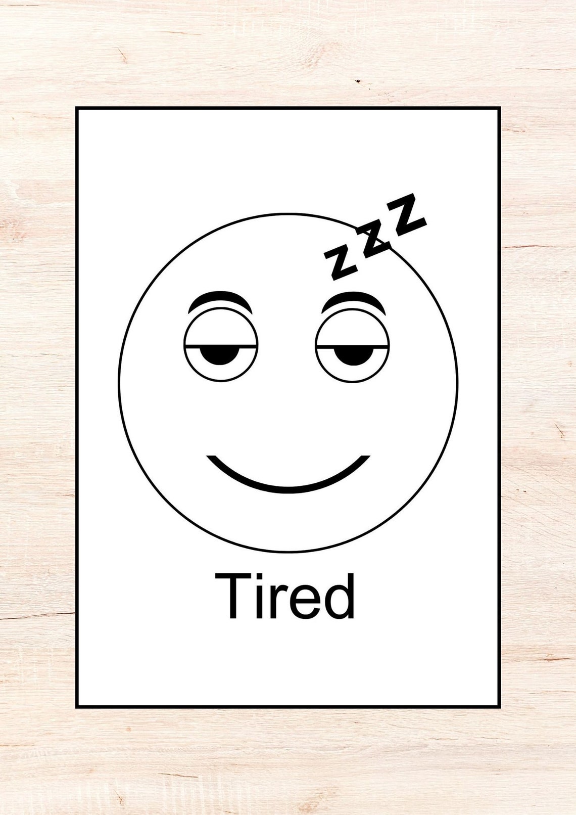 Emotion Flashcards Coloring Pages Printable, A4 JPEG, Feelings Poster ...