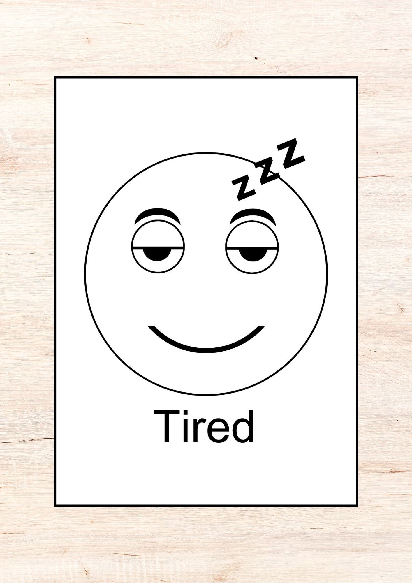 Emotion Flashcards Coloring Pages Printable, A4 JPEG, Feelings Poster ...