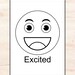 Emotion Flashcards Coloring Pages Printable, A4 JPEG, Feelings Poster ...