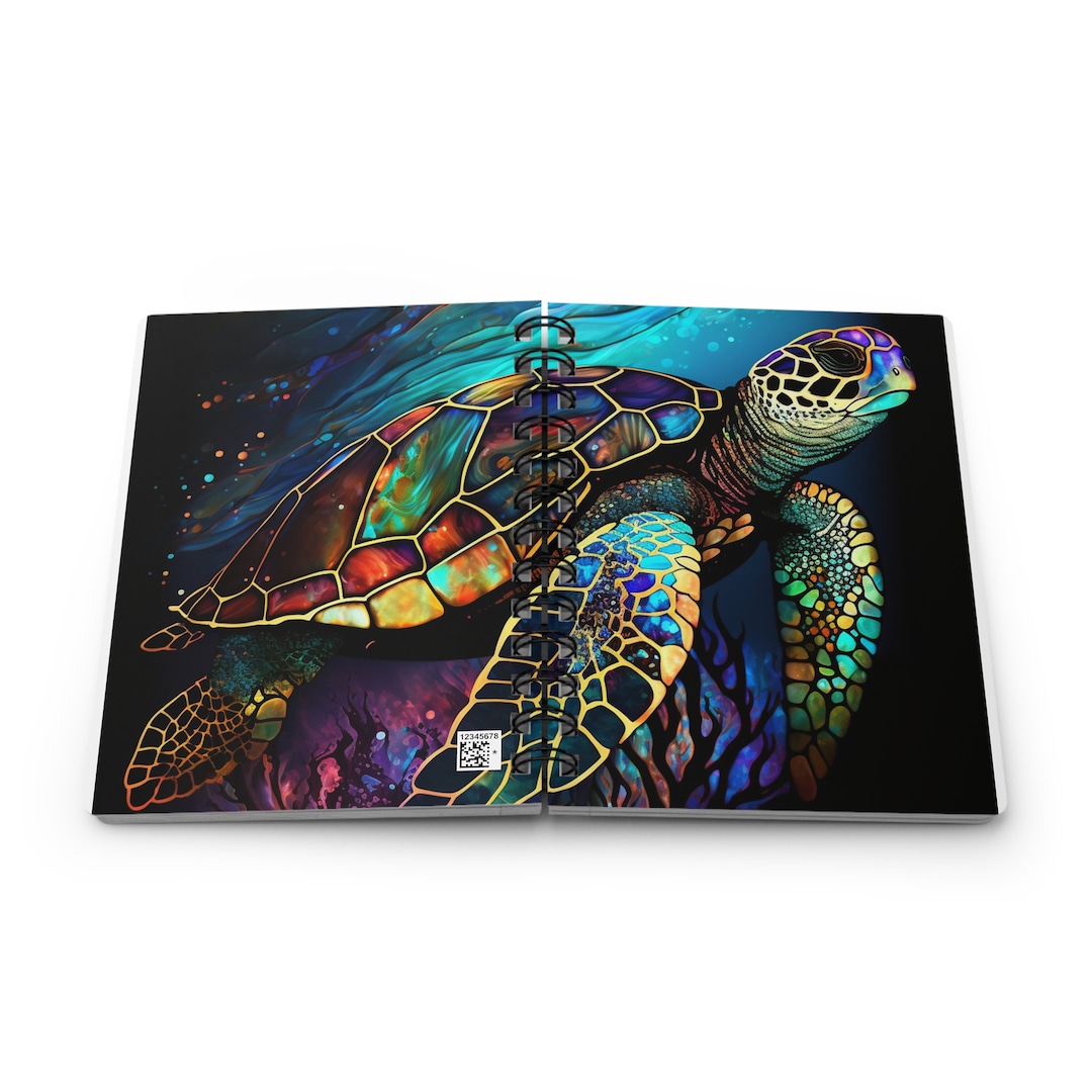 Cutest Sea Turtle Spiral Bound Journal Laminated Covers - Etsy