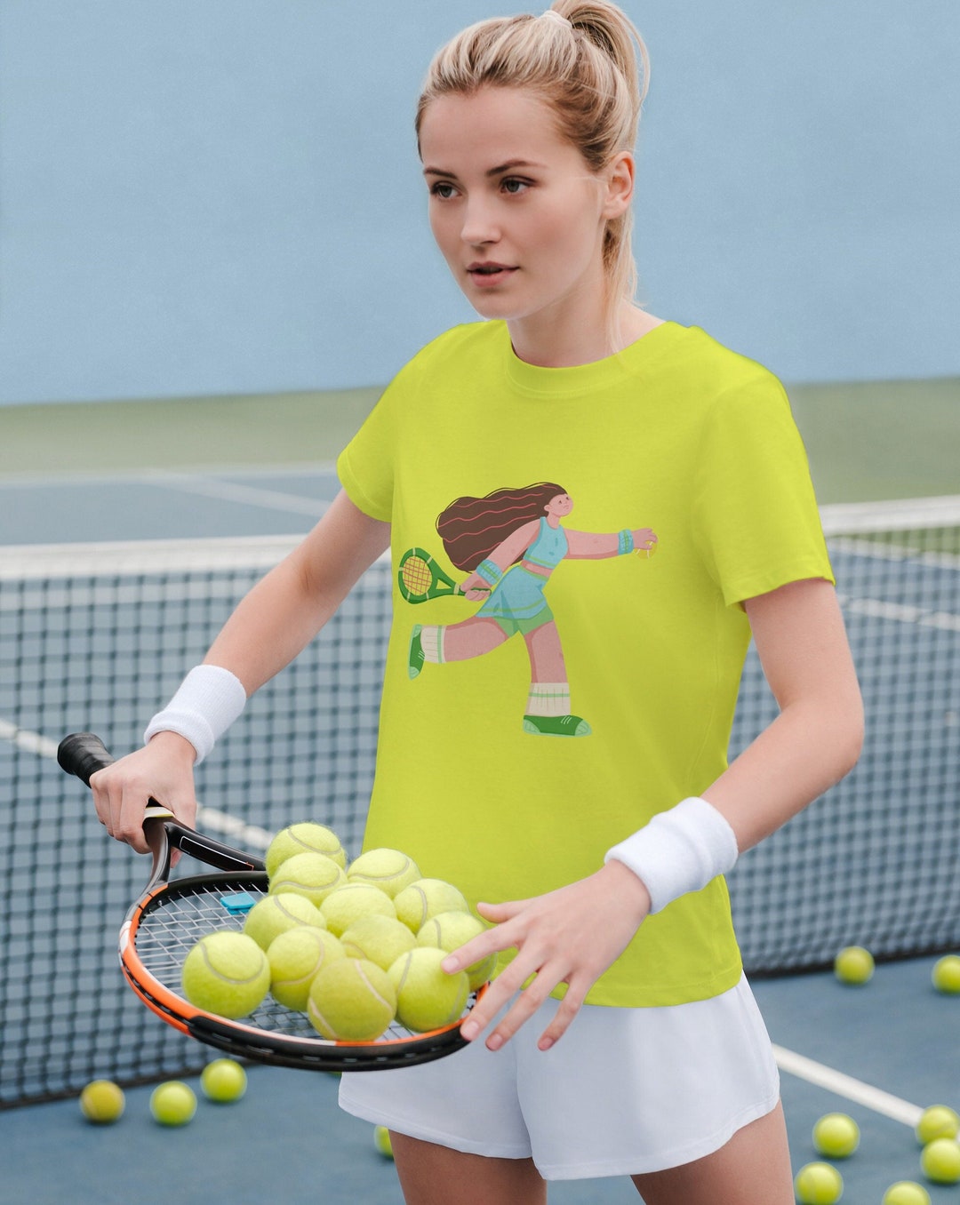 Tennis Girl Jpeg Png Pdf T-shirt Print Svg, Tennis Court Digital ...