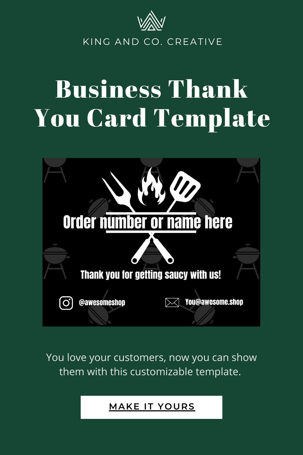 Business Thank You Card Template - Etsy