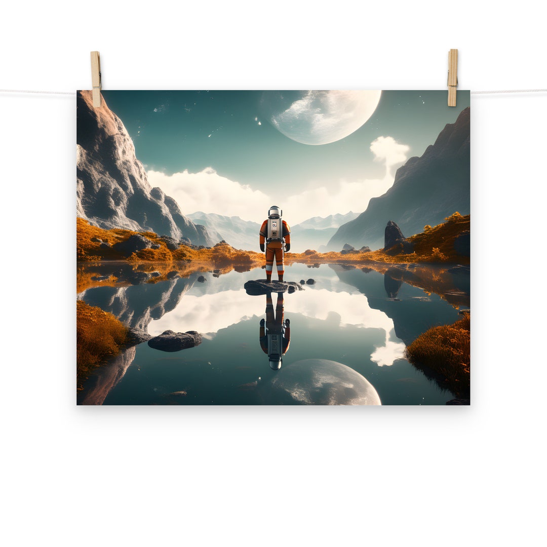 Spaceman Cinematic Poster - Astronaut in Space Design - Etsy