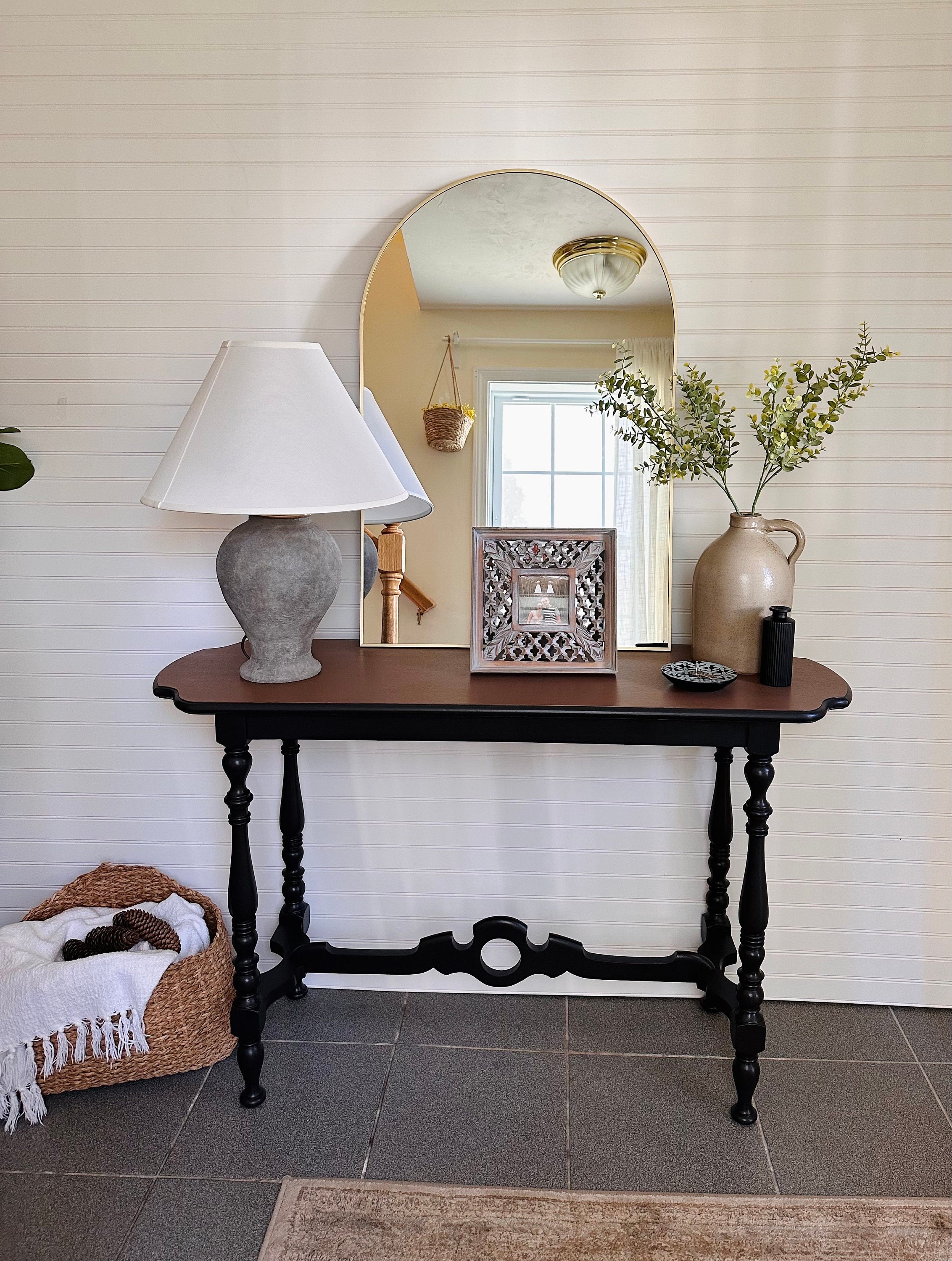 Soldantique Solid Wood Black Entry Table Console Table - Etsy