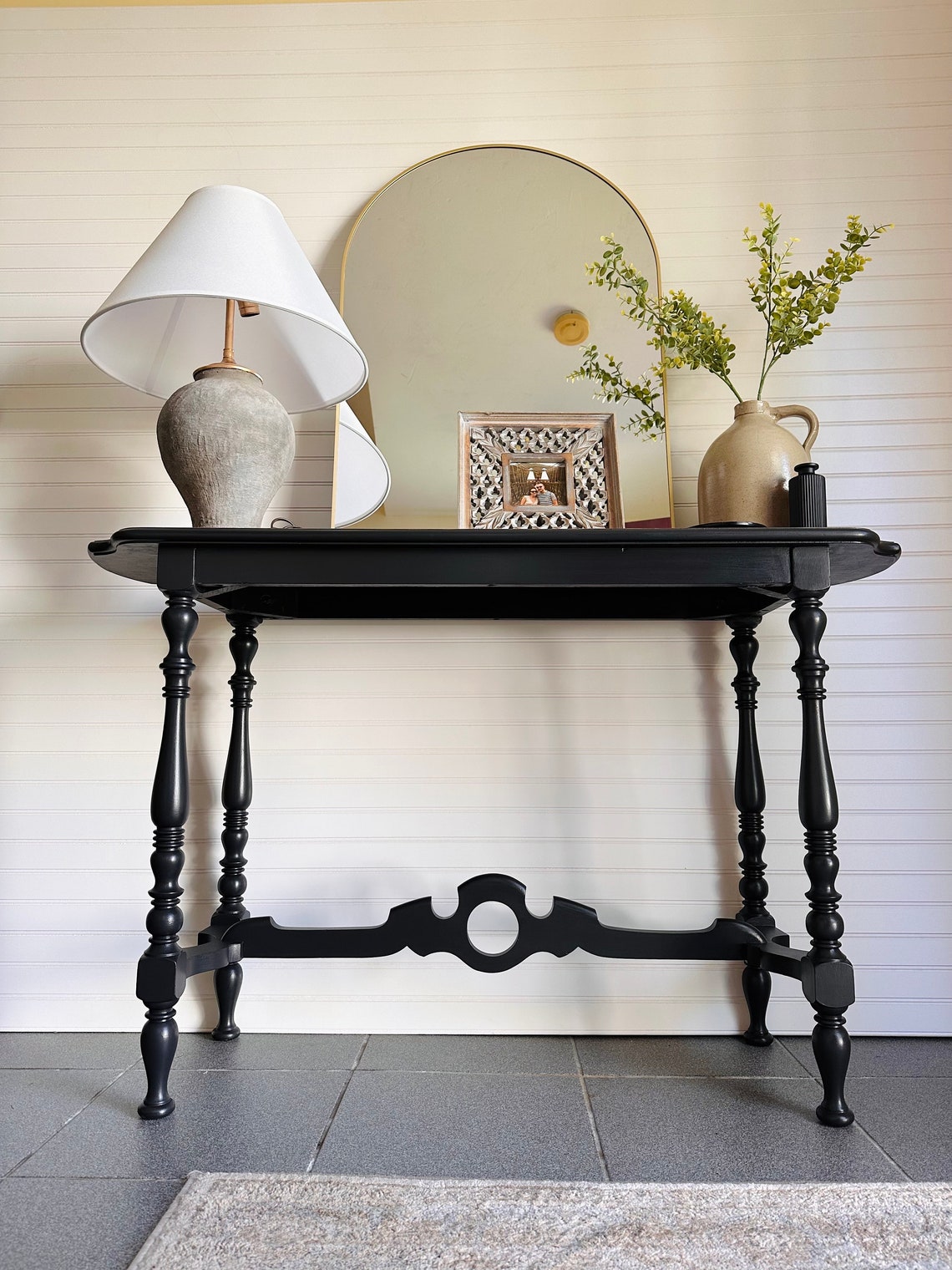 Soldantique Solid Wood Black Entry Table Console Table - Etsy