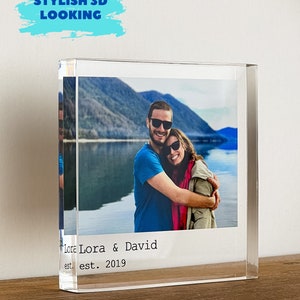 Personalized Acrylic Photo Block, Freestanding Crystal Photo Gift ...