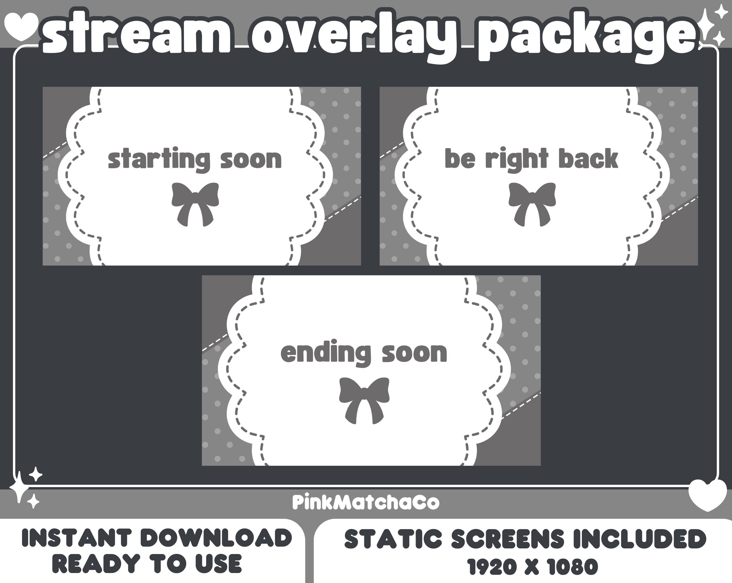 Cute Animated Gray Minimal Scalloped Ribbon Stream Package | Grey ...