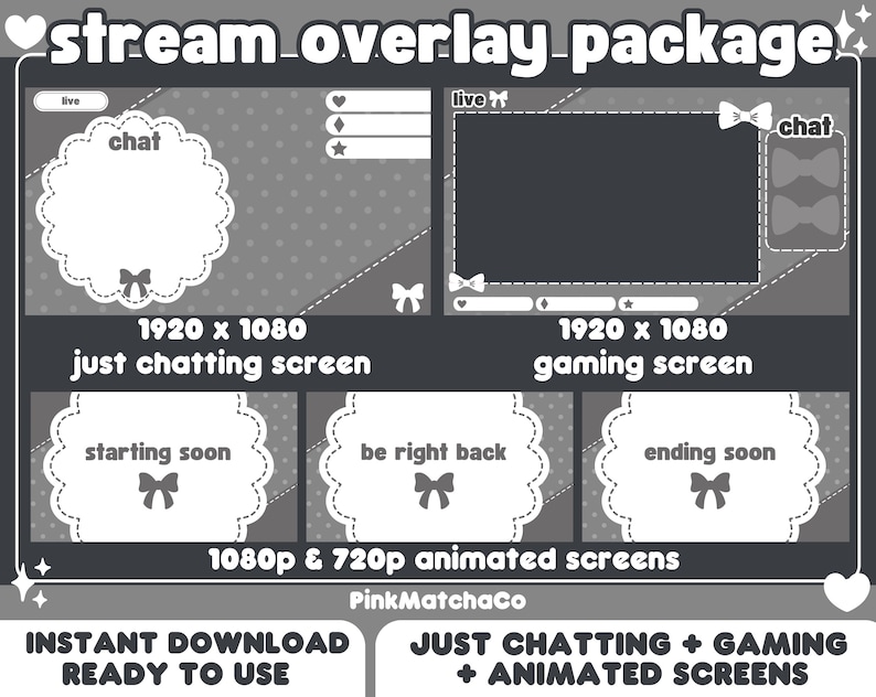 Cute Animated Gray Minimal Scalloped Ribbon Stream Package | Grey ...