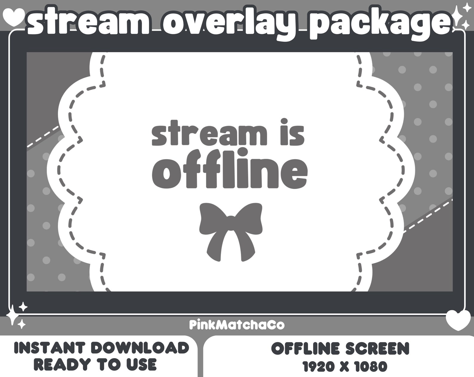 Cute Animated Gray Minimal Scalloped Ribbon Stream Package | Grey ...