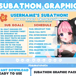 Cute Summer Subathon Template | Twitch Subathon | Beach Ocean Streamer ...