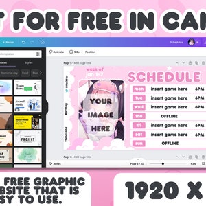 Pink Cute Cloudy Stream Schedule Template | Kawaii Pastel Pink Twitch Streamer Vtuber Weekly ...