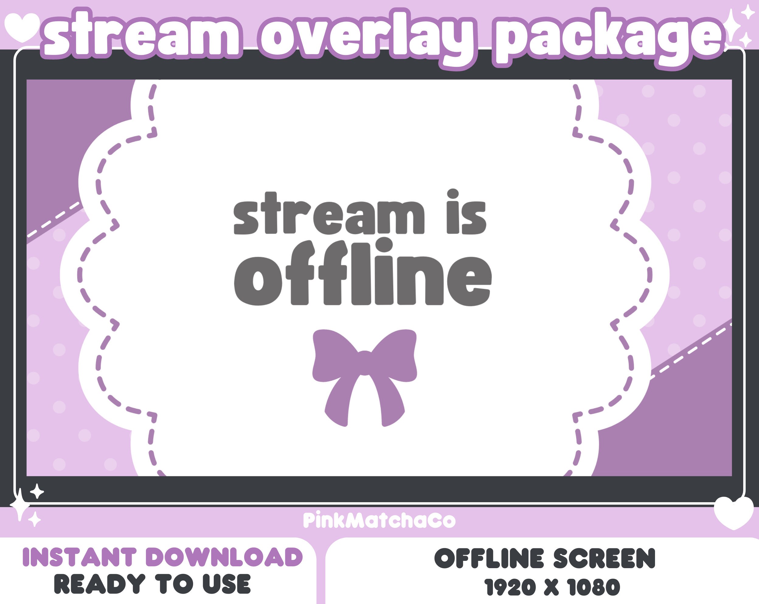 Cute Animated Pastel Purple Scalloped Ribbon Stream Package Twitch ...