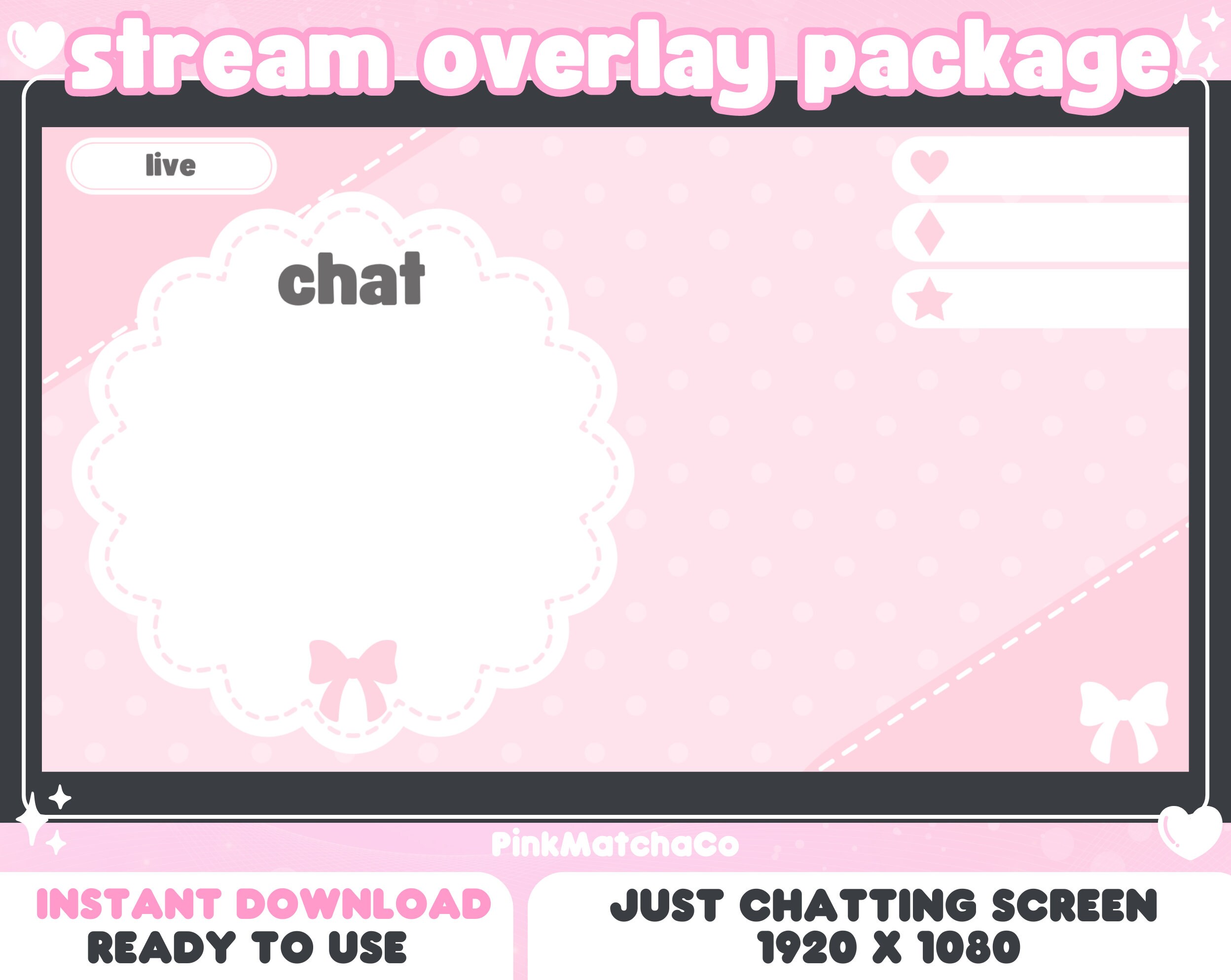 Cute Animated Pastel Pink Scalloped Ribbon Stream Package | Twitch ...