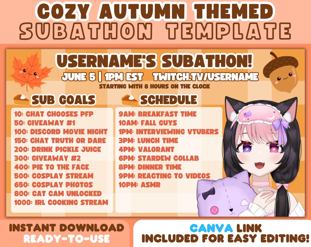 Cozy Autumn Fall Theme Subathon Template Package Cute Twitch - Etsy UK