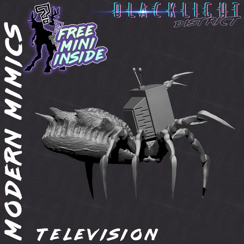 Television Arachnid Modern Mimics Pack of 2 32mm D&D Miniatures by Blacklight District - Etsy