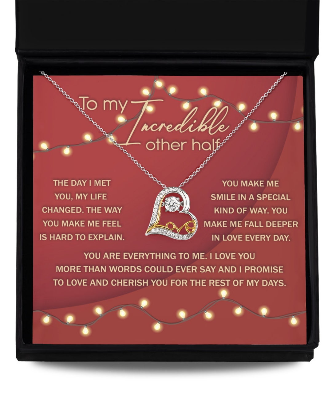 Gb_dancing Love Heart Necklace to My Incredible Other Half - Etsy