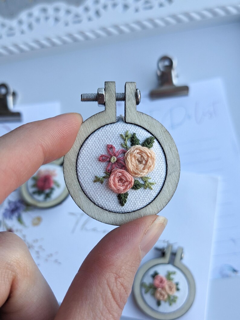 Embroidered Refrigerator Magnets, Set of Three, Floral Embroidery ...