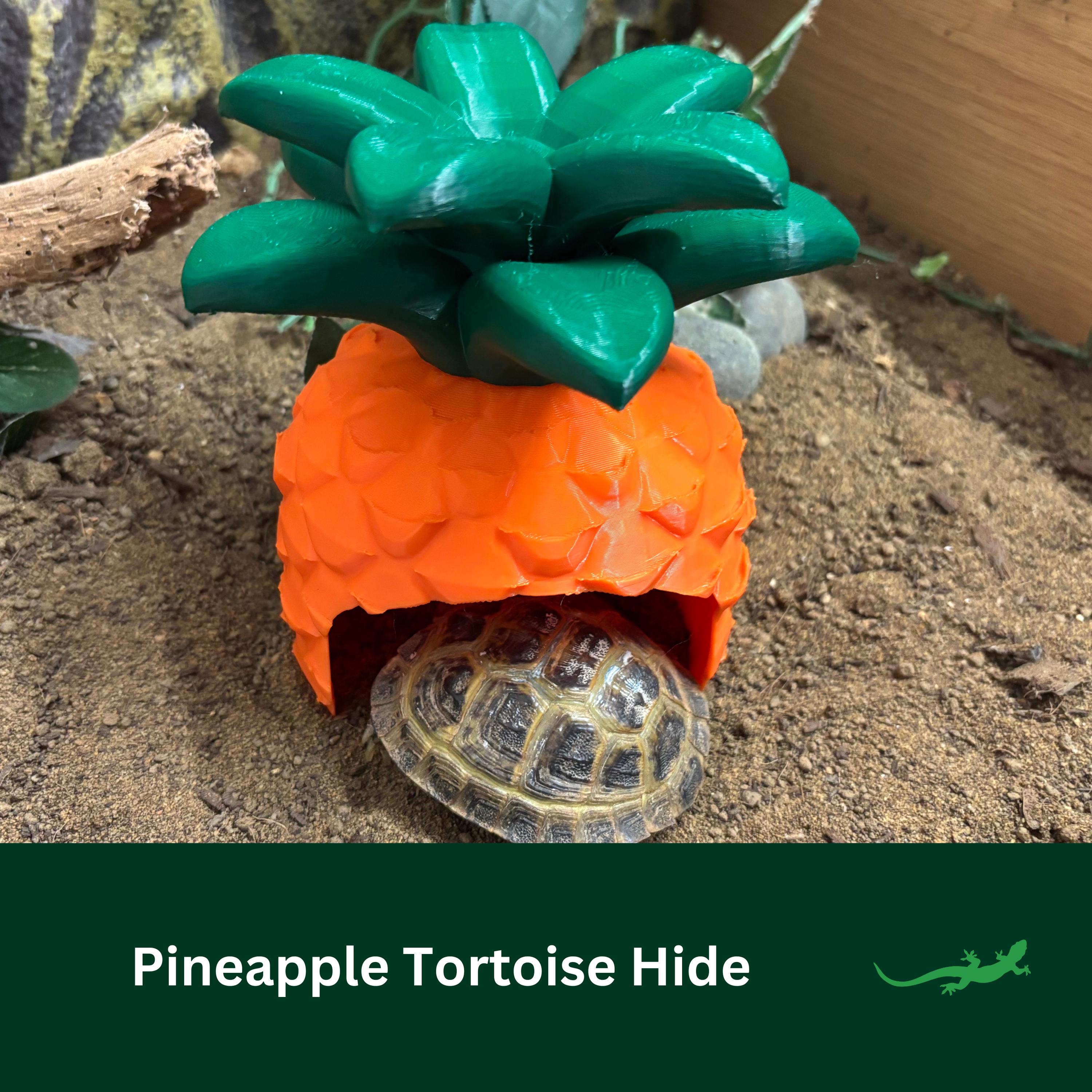 TORTOISE Pineapple Reptile Hide, Whimsical Vivarium Accessory for Pet ...