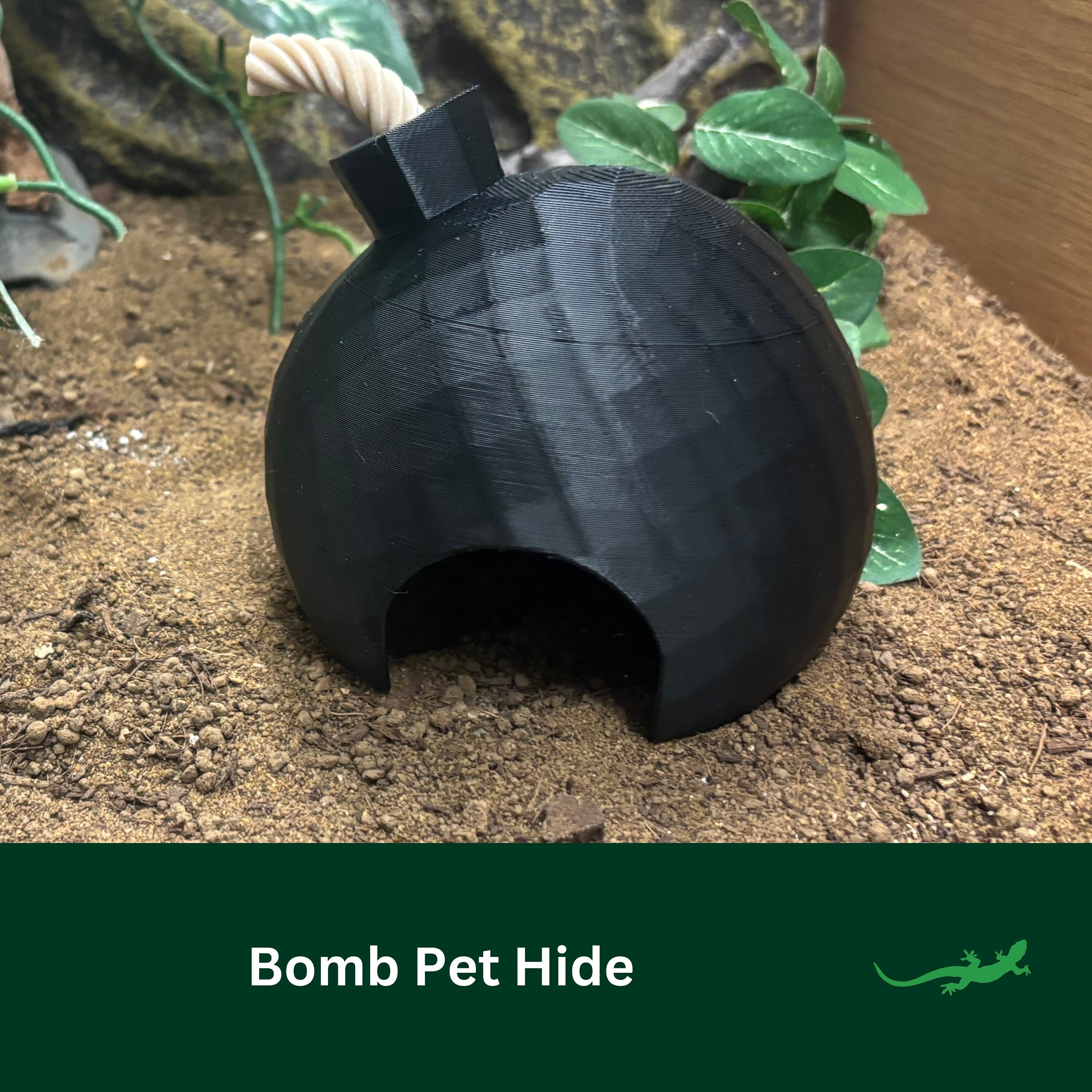 BOMB Reptile Hide, Ball Pet Cave, Funny Vivarium Accessory for Pet ...