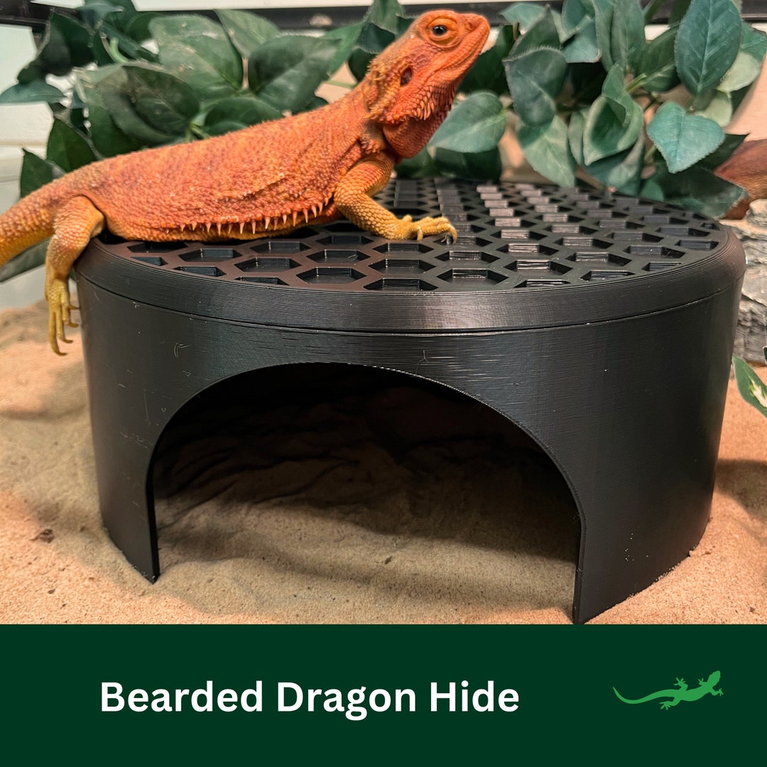 Bearded Dragon Hide, Huge Circular Hide for Reptile, Vivarium Climbing Basking Spot for Beardie ...