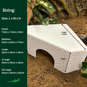 Corner ROCK Reptile Hide, Leopard Gecko or Bearded Dragon Hiding Spot ...