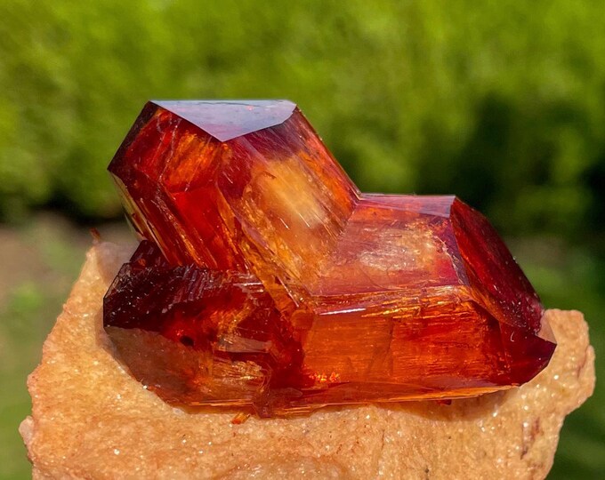116g UNIQUE Amazing SPESSARTINE ARCANITE Crystal on Matrix Mineral ...
