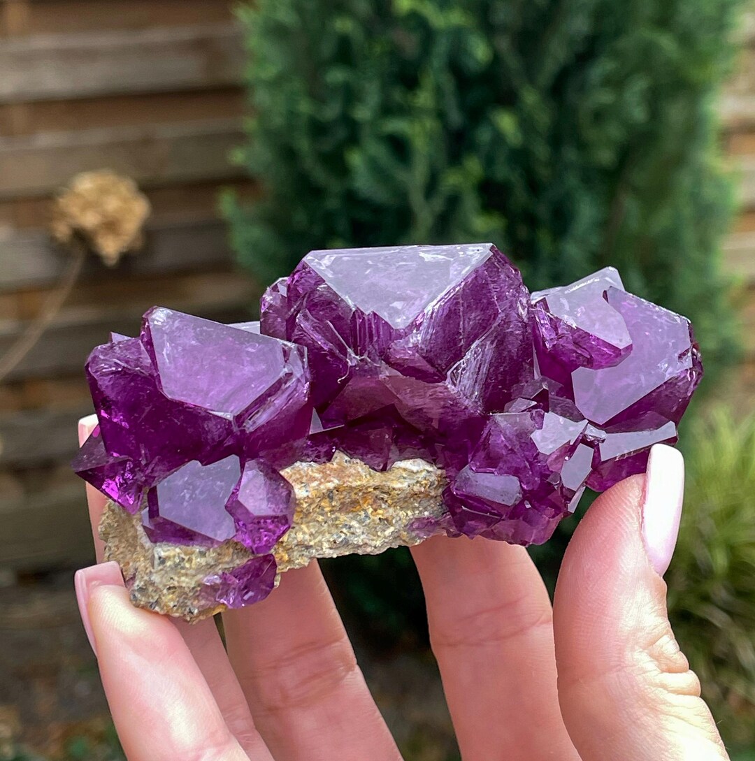 134g GIFT Rare ALUNITE Lilac Crystals on Matrix Mineral - Etsy